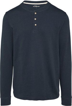 s.Oliver Langarmshirt T-Shirt Langarmshirt mit Henleyausschnitt und &Auml;rmel-B&uuml;ndchen