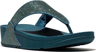 FitFlop Damen LULU SHIMMERGLITZ Zehensteg-Sandalen, Deep Ocean, 40 EU, Deep Ocean, 41 EU