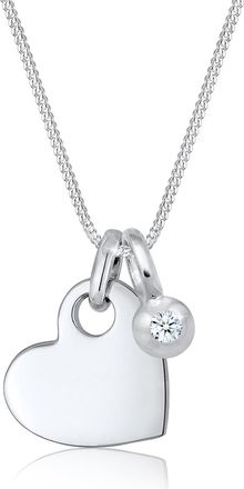 Elli DIAMONDS Halskette Damen Herz Solitär mit Diamant (0.03 ct.) in 925 Sterling Silber