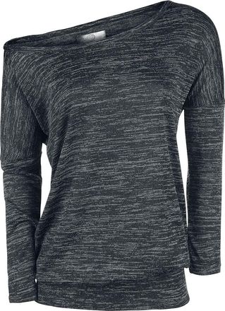 RED by EMP Damen grau meliertes Basic Langarmshirt XXL