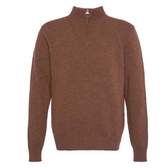 Barbour Homme, Pulls, Brun, Taille: M Pull Essentiel en Laine dAgneau Demi-Zip