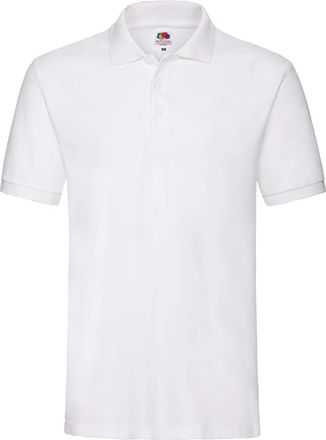 Fruit Of The Loom Premium Polo + GRATIS MyShirt Stoffbeutel, Farbe:wei&szlig; + GRATIS MyShirt Stoffbeutel, Gr&ouml;&szlig;e:L