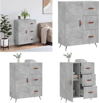 vidaXL Sideboard Betongrau 69,5x34x90 cm Holzwerkstoff - Schreibtisch - Wohnzimmermöbel - Sideboard - Regal - Grau - Home & Living