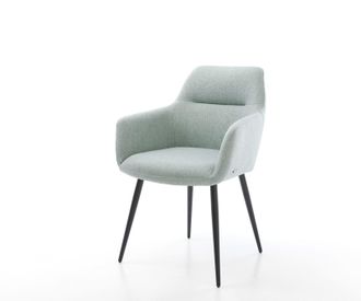 DELIFE Armlehnstuhl Pejo-Flex Stripes Mint 4-Fu&szlig; konisch Schwarz, Esszimmerst&uuml;hle