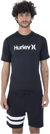 Hurley Herren OAO Quickdry Rashguard Ss Rash-Guard-Shirt, Schwarz, L/XL