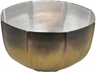 LAMBERT [W] Windlicht Eisen Bronze-Silber, H 9,5 cm D 16,5 cm