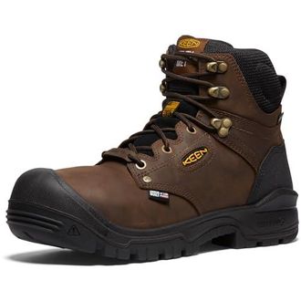 Keen Mens Independence 6 Composite Toe Internal Metatarsal Guard Waterproof Work Boots, Dark Earth/Black, 15 Wide