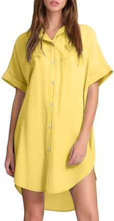 Generic Cache-maillot de bain pour femme - Robe chemise boutonn&eacute;e - Robe d&eacute;t&eacute; boh&egrave;me - Robe ample pour vacances de plage - Essentiels de vacances pour femme, 