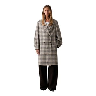 Twinset Femme, Manteaux, Beige, Taille: 36 FR Manteau en laine &agrave; double boutonnage