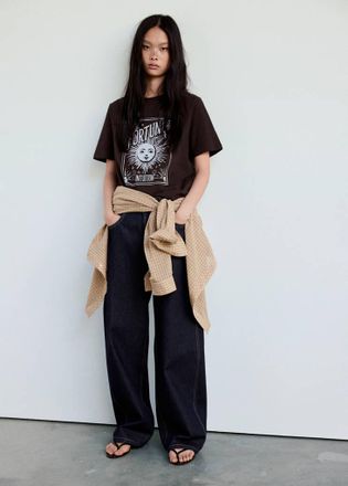 Mango T-shirt en coton imprim&eacute; chocolat - Femme - XXS - MANGO
