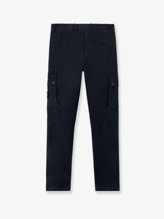 Stone Island Mens Cotton-Blend Cargo Trousers Blue