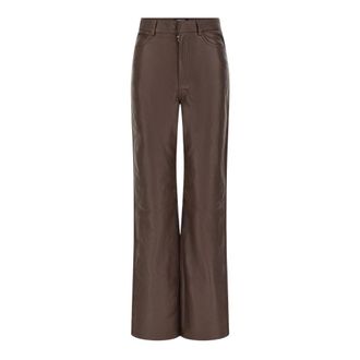 Rotate Gerade Lederhose - - Trousers - Damen - Braun - S