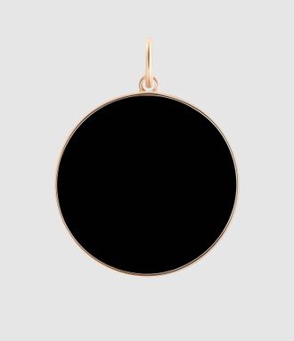 Ginette NY Pendentif Jumbo Ever Onyx Or Rose