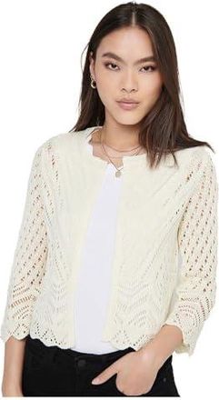 Jacqueline de Yong Jacqueline De Yong Jdysun 3/4 Cropped Cardigan KNT Noos, Eggnog, M Femme