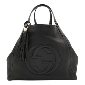 Gucci Pre-owned Sac cabas en cuir vintage - Femme - Pre-owned - Noir - Taille: ONE Size