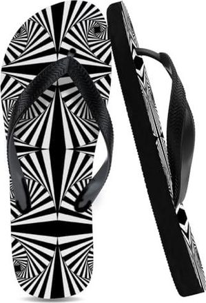 Generic Tongs unisexes pour femme, chaussures d&eacute;t&eacute; pour homme, tongs pour femmes, hommes, cadeaux, taille 240 mm-300 mm, Carr&eacute; noir et blanc, 43.5 EU