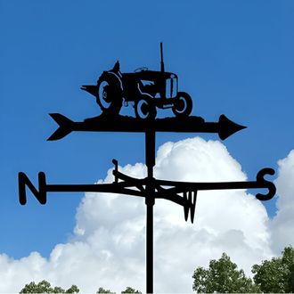 Generic Schwarze Wetterfahne aus Metall Zur Anzeige der Windrichtung Im Au&szlig;Enbereich f&uuml;R Hof Garten Bauernhaus Scheune Schuppen oder Terrasse(HH16)