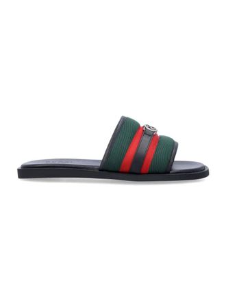 Gucci Loafer - Interlocking G Slide Sandal - Gr. 6 - in Schwarz - f&uuml;r Damen