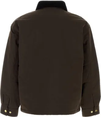 Carhartt Work in Progress Mens Chocolate Nylon Quentin Jacket Brown Giacche E Gilet