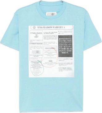 Maison Margiela Femme, Tops, Bleu, Taille: 40 FR T-shirt &agrave; imprim&eacute; journal