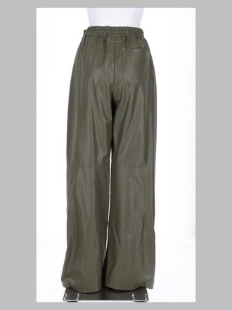 Maison Margiela Wide-Leg Faux Leather Trousers - Green