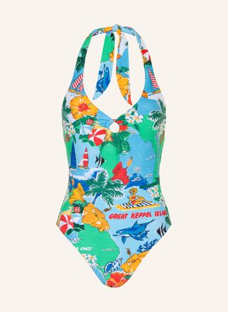 Seafolly Neckholder-Badeanzug Viva Vacation blau