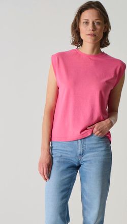 Hempage Hempage Damen vegan &Atilde;rmelloses T-Shirt Hibiscus Pink