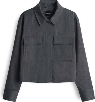 OPUS Damen Jacke | HYDENA Loose verkürzte Jacke mit Nadelstreifen Coal Blue, 34