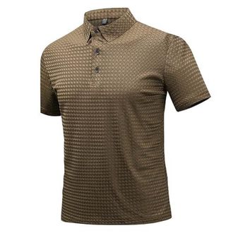 Generic Polo pour homme - Chemise classique pour homme pour le travail, le d&eacute;contract&eacute; et le quotidien, kaki, 3XL