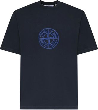 Stone Island Homme, Tops, Bleu, Taille: S SS T-Shirt