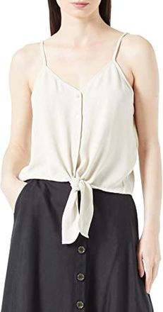 Only Onlmette Strap Button Top WVN CS, Pumice Stone, S Femme