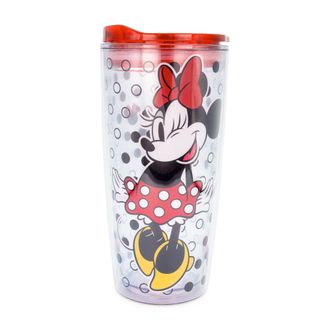 Silver Buffalo Disney Minnie Mouse Reisebecher aus Acryl mit Schiebedeckel, hoher Karnevals-Becher f&uuml;r Getr&auml;nke, Saft, Limonade, Heim- und K&uuml;chenutensilien, niedlich