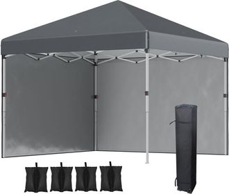 OUTSUNNY Tonnelle barnum pop-up uv 30+ sac transport inclus anthracite