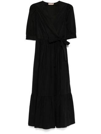 Twin-Set robe portefeuille à coupe mi-longue - Noir