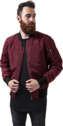 Urban Classics Homme Veste Bomber Bicolore Contrastée Blouson, Burgundy/Black, XXL EU