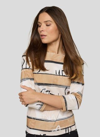 Rabe 3/4-Arm-Shirt mit All-Over Schriftz&uuml;ge