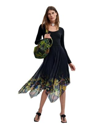 Desigual robe mi-longue &agrave; manches longues m. c. lacroix noire