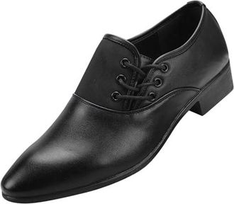 Generic Chaussures habill&eacute;es pour homme - Style vintage - &Agrave; lacets - Bout pointu - En cuir - Respirantes et souples - Talon bloc - Antid&eacute;rapantes - Chaussures
