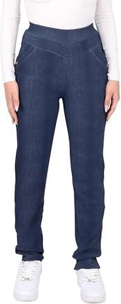 Malito more than fashion Malito 7031 Jeggings thermiques pour femme - Legging basique doublé au look jean - Pantalon dhiver chaud - Doublure en peluche douce (M-3XL), bleu jea