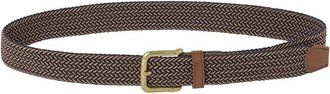 Springfield Herren Small Zigzag Braid Elastic Belt G&uuml;rtel, blau, 115 cm