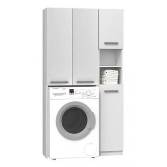 Hucoco Hucoco - karli - Ensemble salle de bain style moderne - 96x30x183 - 4 portes+2 tablettes