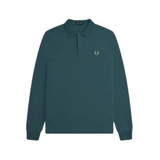 Fred Perry Homme, Tops, Vert, Taille: S Polo à Manches Longues