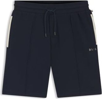 HUGO BOSS Bermuda droit &agrave; logo en coton m&eacute;lang&eacute;