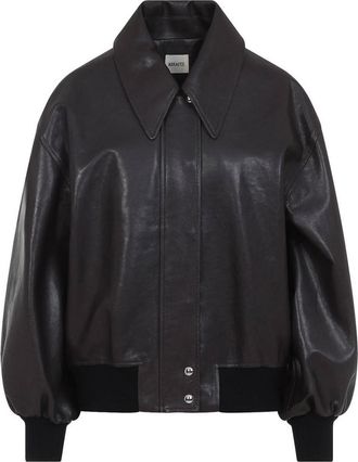 Khaite Blouson En Cuir - Marron Fonc&eacute;