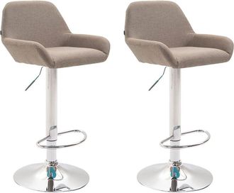 Clp R&eacute;glez 2 tabourets Braga en tissu Tortora, Chrom