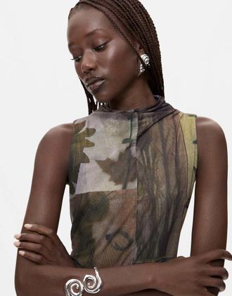 Desigual robe asym&eacute;trique sans manches en vert