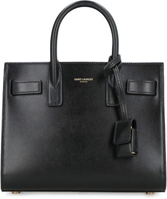 Saint Laurent Womens Leather Tote Sac De Jour Black Calf Bags