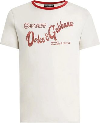 Dolce & Gabbana Homme, Tops, Blanc, Taille: M M0299 T-Shirt