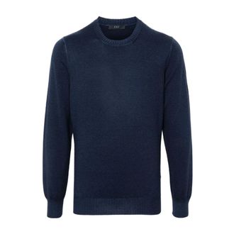 Fay Rundhals-Strickware - - Knitwear - Herren - Blau - 3XL