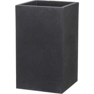 Scheurich C-Cube High 48, vase/pot &agrave; fleurs/jardini&egrave;re, carr&eacute;, coloris: Stony Black, fabriqu&eacute; avec du plastique recycl&eacute;, pour lext&eacute;rieur